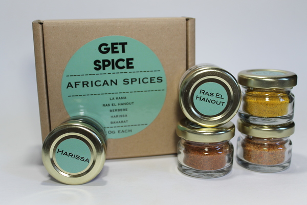 Get-spice | The African variety pack contains five 10g glass jars and ...